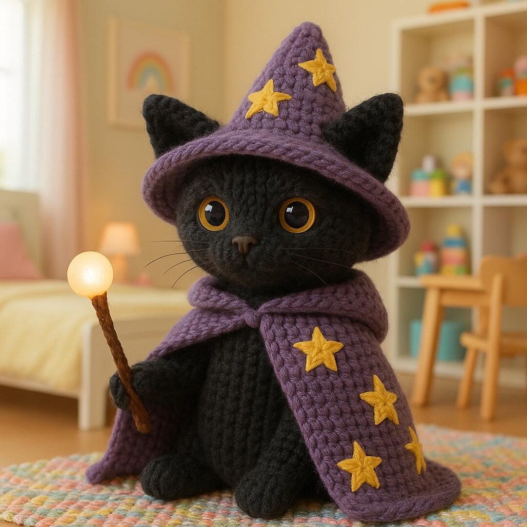 Light-up Wizard Cat Amigurumi Crochet Pattern – Beginner-friendly - Etsy