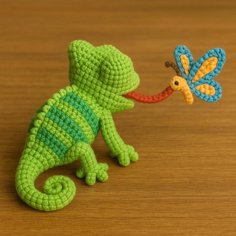 Beginner-friendly Crochet Amigurumi Chameleon & Butterfly Digital PDF ...