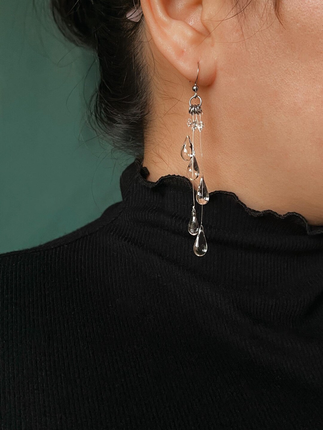 Handmade Falling Rain Earrings: Statement UV Resin Earrings With ...