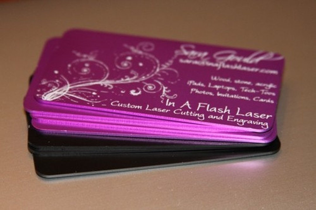 25 Anodized Aluminum Business Cards - Etsy