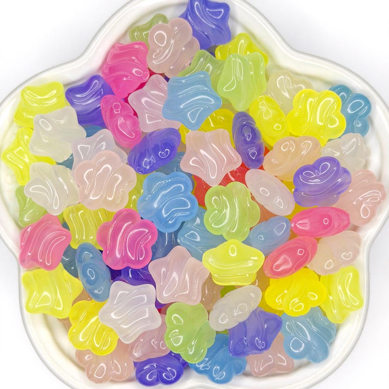 24pcs Color Changing Jelly Beads | UV Resin Star & Flower Mix for ...