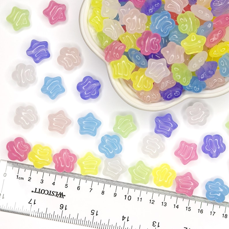 24pcs Color Changing Jelly Beads | UV Resin Star & Flower Mix for ...