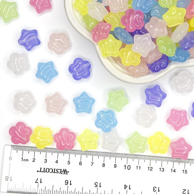 24pcs Color Changing Jelly Beads | UV Resin Star & Flower Mix for ...