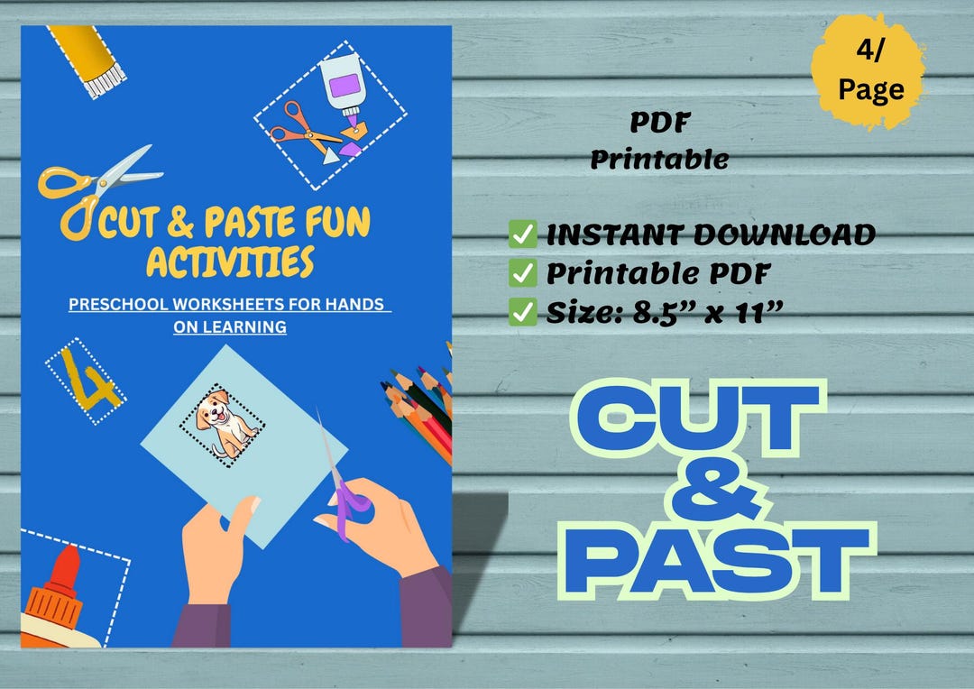 Cut and Paste Activities Bundle | Preschool Worksheets for Hands on ...