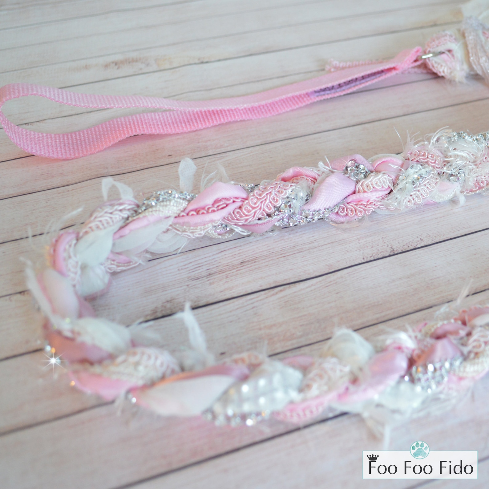 Custom Fancy Dog Leash in Pink and Cream - Etsy
