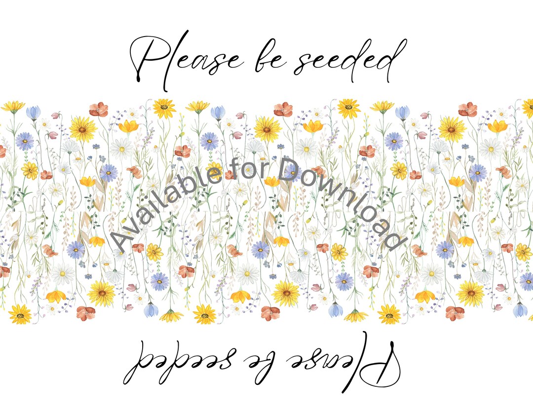 Garden Party "please Be Seeded" Sign - Etsy