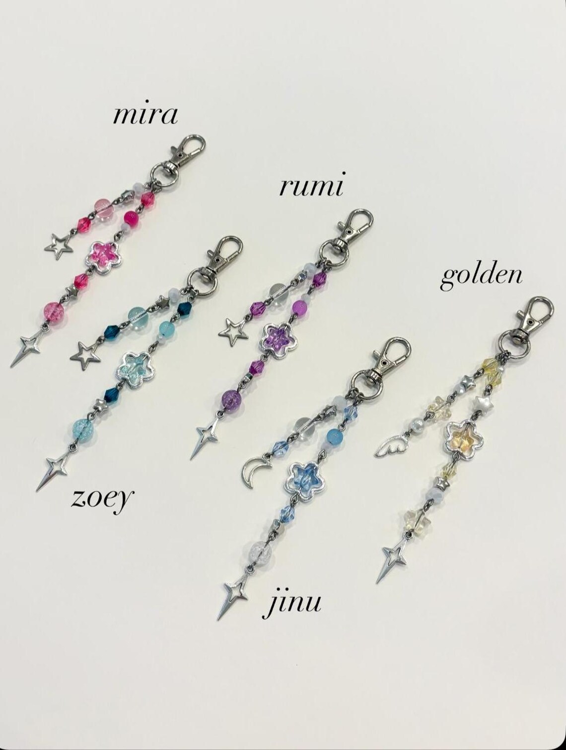 Kpop Demon Hunters Rumi Zoey Mira Jinu Huntrix Golden Inspired Keychain ...
