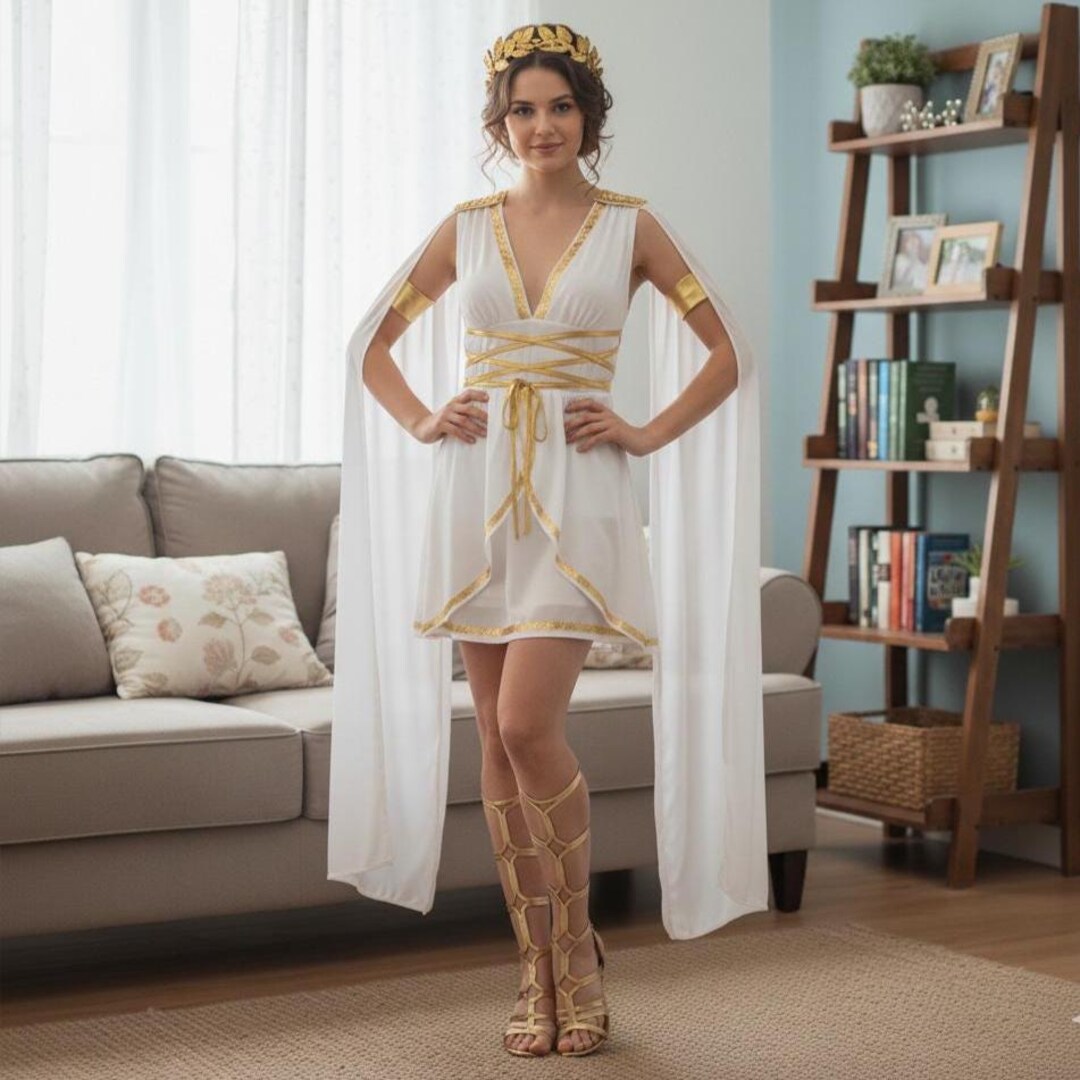 Medieval Costume Ancient Greek Goddess Halloween Costume Dress Cos ...