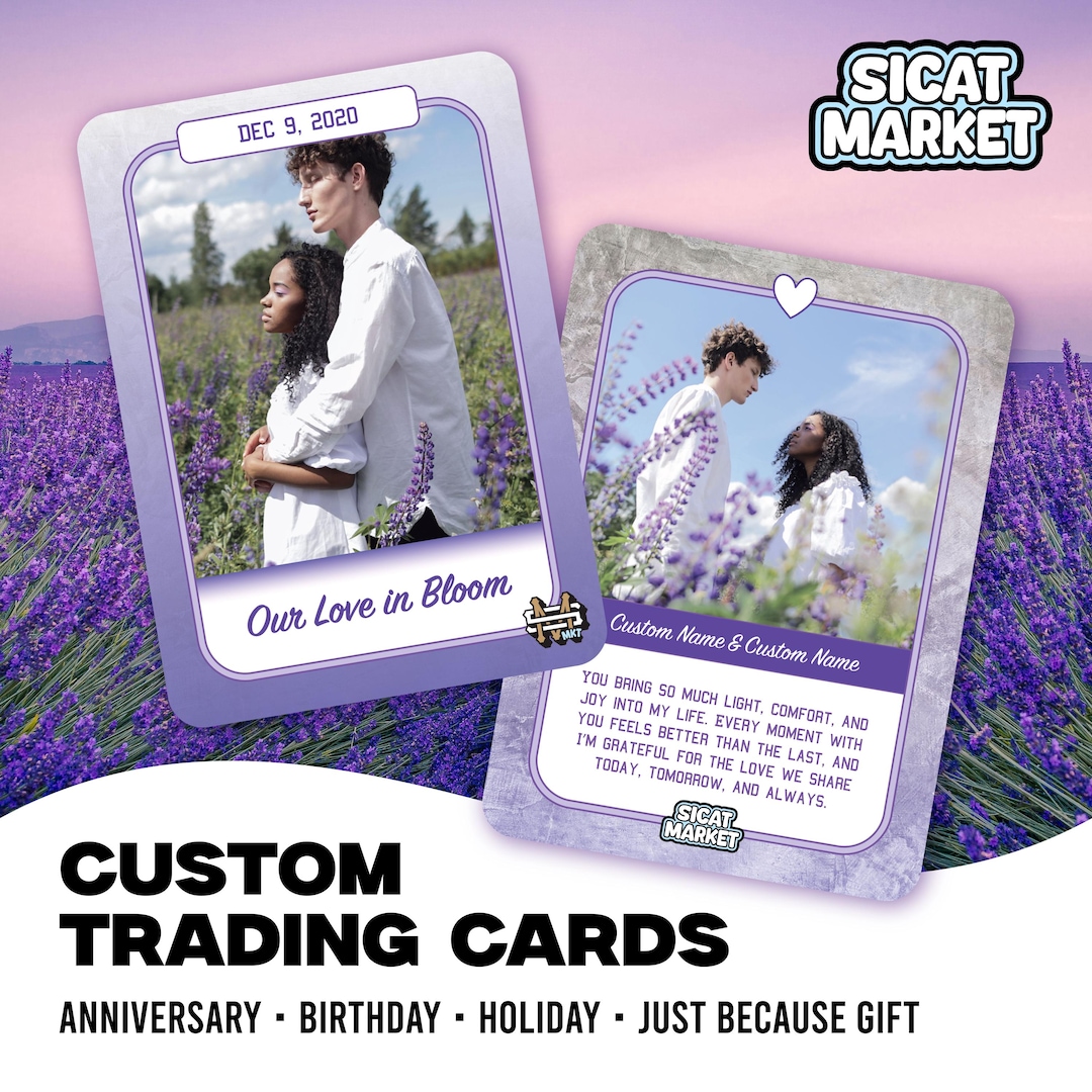 Custom Couple Trading Card, Personalized Anniversary Keepsake ...