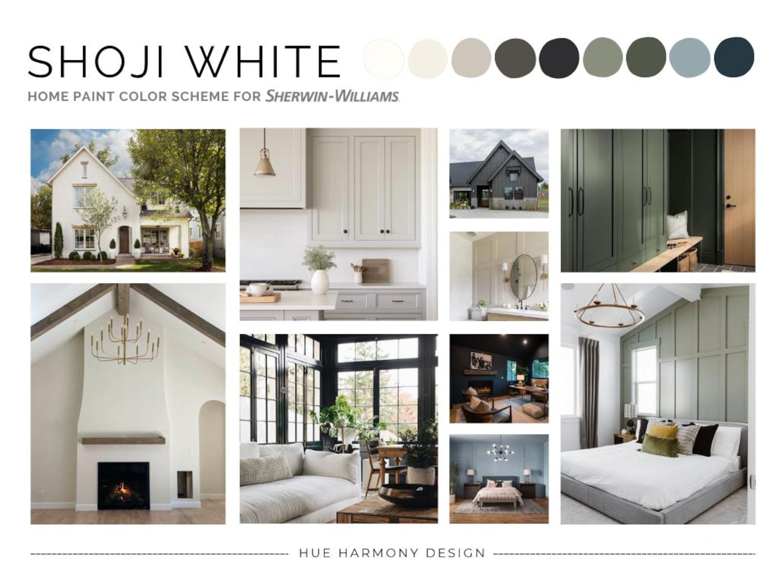 Shoji White Sherwin Williams Whole House Paint Color Palette Shoji ...