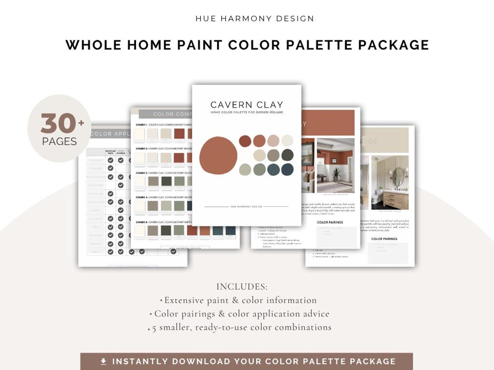 Cavern Clay Sherwin Williams Paint Palette | Whole House Paint Color ...