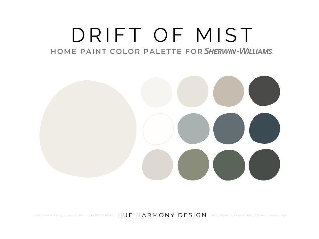 Drift of Mist Sherwin Williams Paint Palette Whole House Paint Color ...