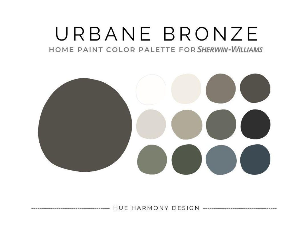Urbane Bronze Sherwin Williams Whole House Paint Color Palette Greige ...
