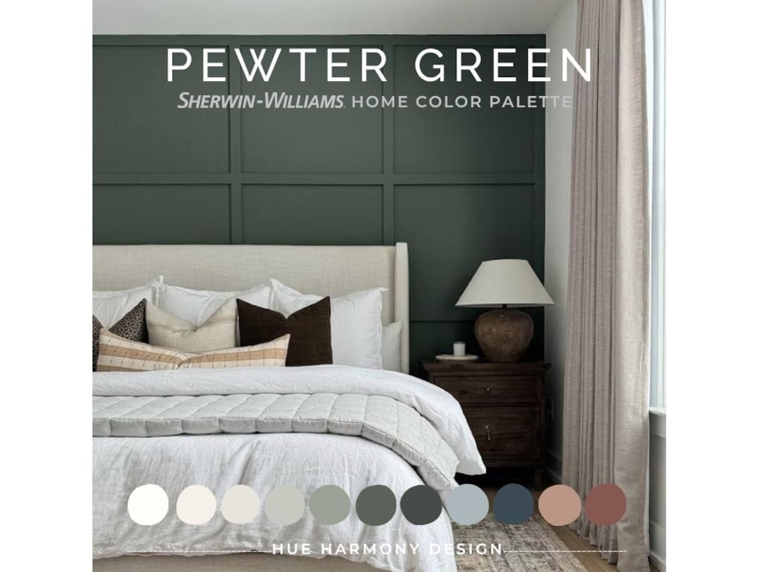 Pewter Green Sherwin Williams Whole House Paint Color Palette Sherwin ...