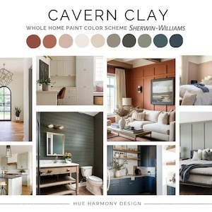 Cavern Clay Sherwin Williams Paint Palette | Whole House Paint Color ...