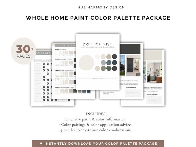Drift of Mist Sherwin Williams Paint Palette Whole House Paint Color ...