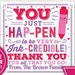 Valentine's Day Pen Gift Tag Valentine School PTO PTA Teacher ...