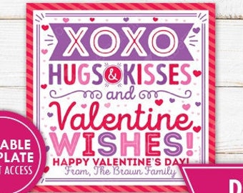 Hugs and Kisses Template - Etsy