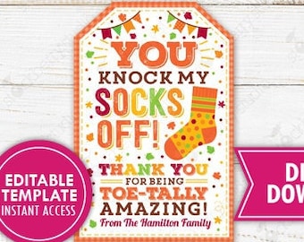 Editable Sock Label - Etsy