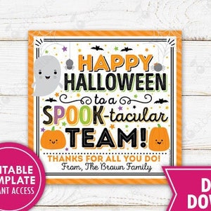 Halloween Gift Tag Spook-tacular Team Staff Coworker Volunteer Nurse ...