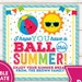 Beach Ball Gift Tag Summer Thank You Tag Beach End of School - Etsy