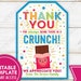 Chocolate Gift Tag Candy Thank You for Always Being There in a Crunch ...