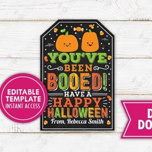 You've Been Booed Halloween Gift Tag Printable Treat Candy Neighbor ...