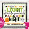 Halloween Gift Tag A Little Light for Halloween Night Glow Stick Trick ...