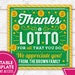 Lottery Gift Tag Thanks A Lotto for All That You Do Lottery Ticket Tag ...