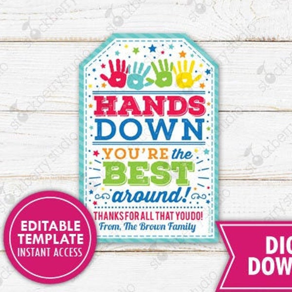 Hands Down Best Teacher Printable - Etsy