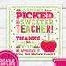 Teacher Gift Tag Thank You Gift Tag Candy Apple Staff PTO PTA School ...