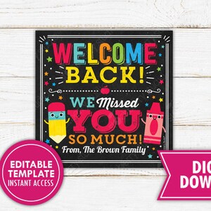 Welcome Back to School Tag Printable Editable Back to School Teacher ...