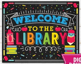 Library Door Sign - Etsy