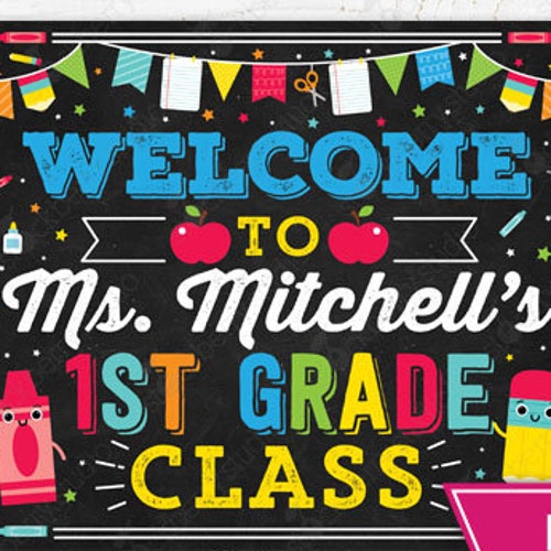 Teacher Door Sign Chalkboard PRINTABLE Personalized Teacher - Etsy