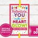 Valentine's Day Glow Stick Tag Printable Valentine You Make My Heart ...