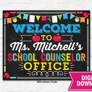 School Counselor Door Sign Child Psychologist Welcome Sign - Etsy