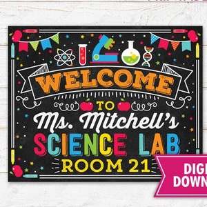 Science Teacher Class Door Sign Science Lab Welcome Sign Chemistry ...