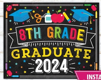 Last Day of 8th Grade Printable Peace Out 8th Grade Chalkboard Sign ...