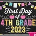 Girl First Day of 4th Grade Sign 1st Day of School Printable - Etsy