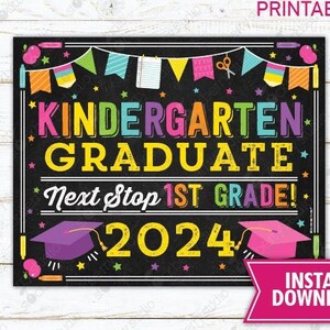 Kindergarten Graduation Sign Girl Last Day of Kindergarten Sign Last ...