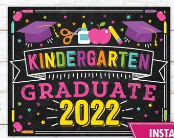 Kindergarten Graduation Sign Printable Girl Last Day of | Etsy