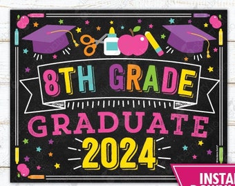 Last Day of Middle School Sign Last Day of 8th Grade Sign 2024 8th ...