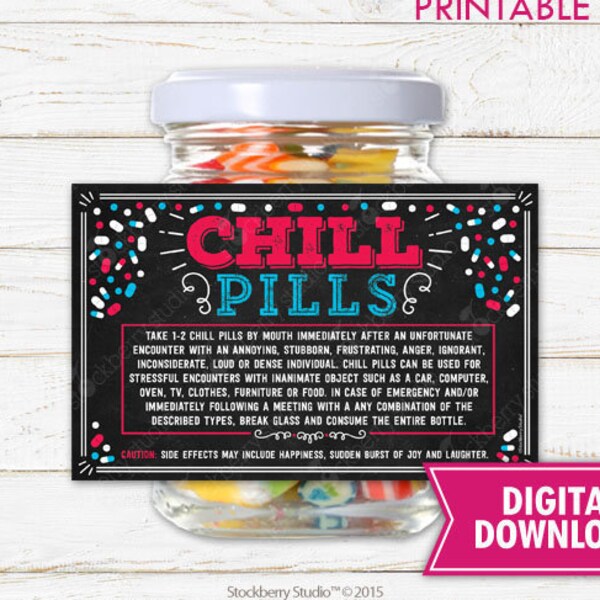 Chill Pill Label Printable - Etsy