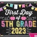 Girl First Day of 5th Grade Sign 1st Day of School Printable - Etsy