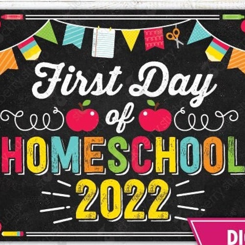 First Day of Homeschool Sign Printable Sign Personalized - Etsy