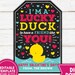 Rubber Duck Valentine's Day Gift Tags Valentine Lucky Duck Tag ...
