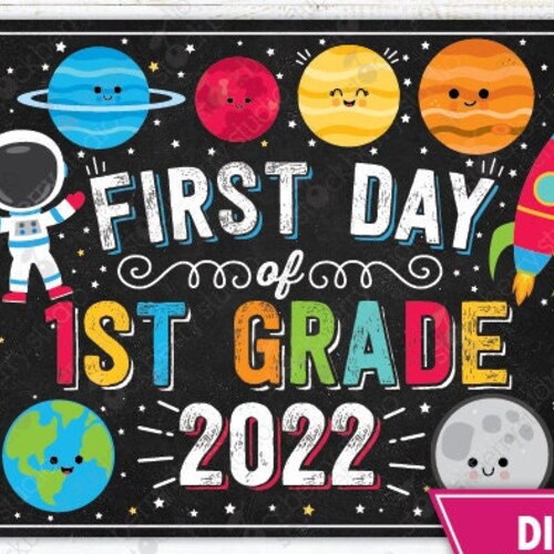 First Day of 1st Grade Printable Sign Boys 1st Day of School - Etsy