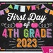 Girl First Day of 4th Grade Sign First Day of Fourth Grade - Etsy