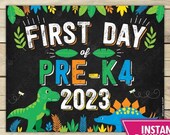 Dinosaur First Day of Pre K4 Sign T-rex Instant Download - Etsy
