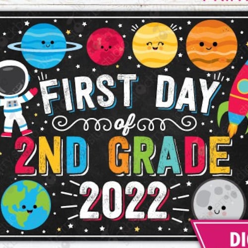 First Day of 2nd Second Grade Pennant Flag Printable - Etsy